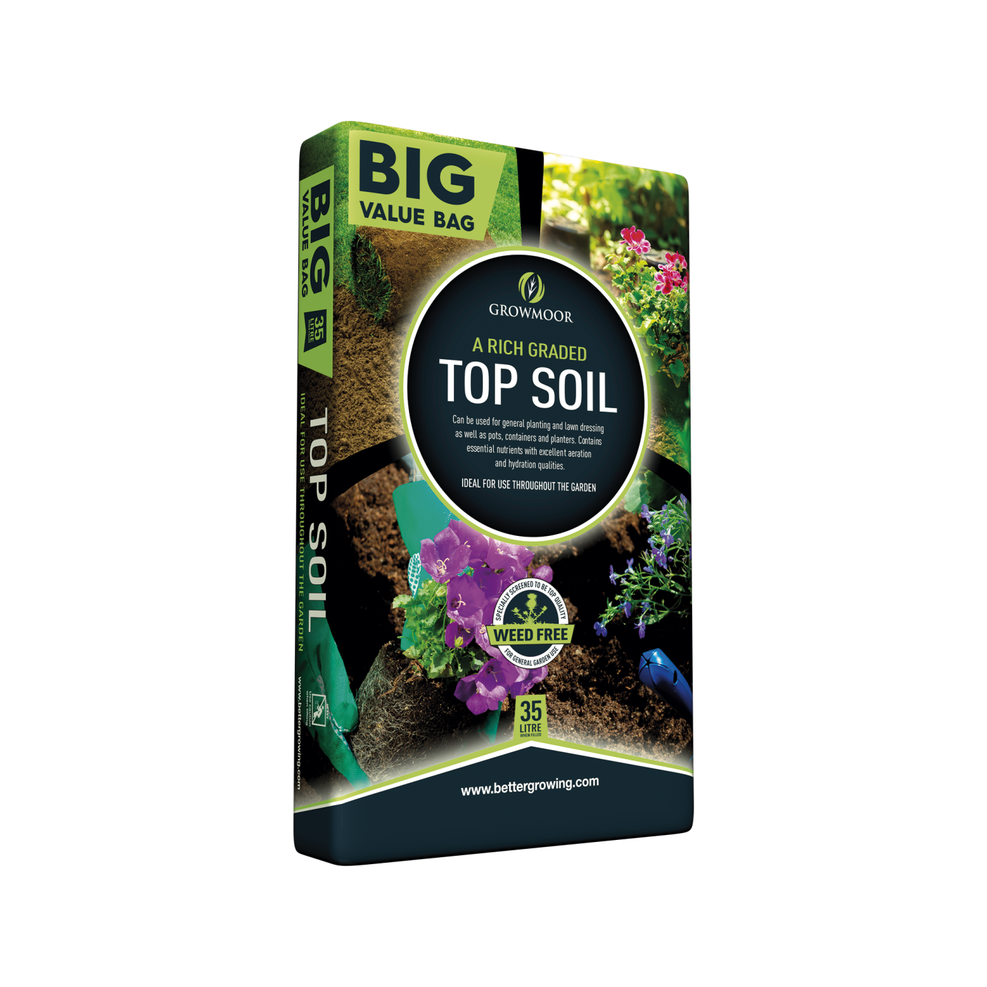 LS - Growmoor Top Soil - 35L Bag For Beds/Borders/Existing Soil